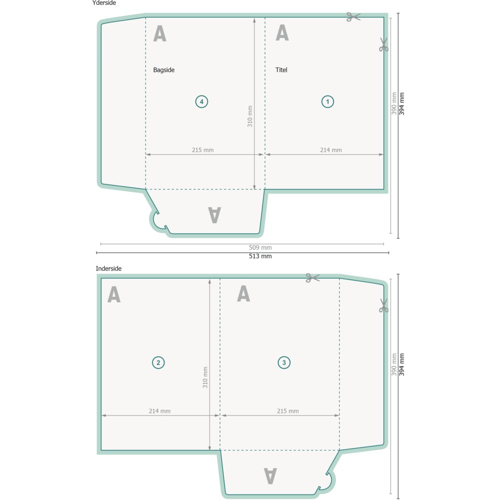 Mapper med klapper Dobbeltsidet farvetryk A4