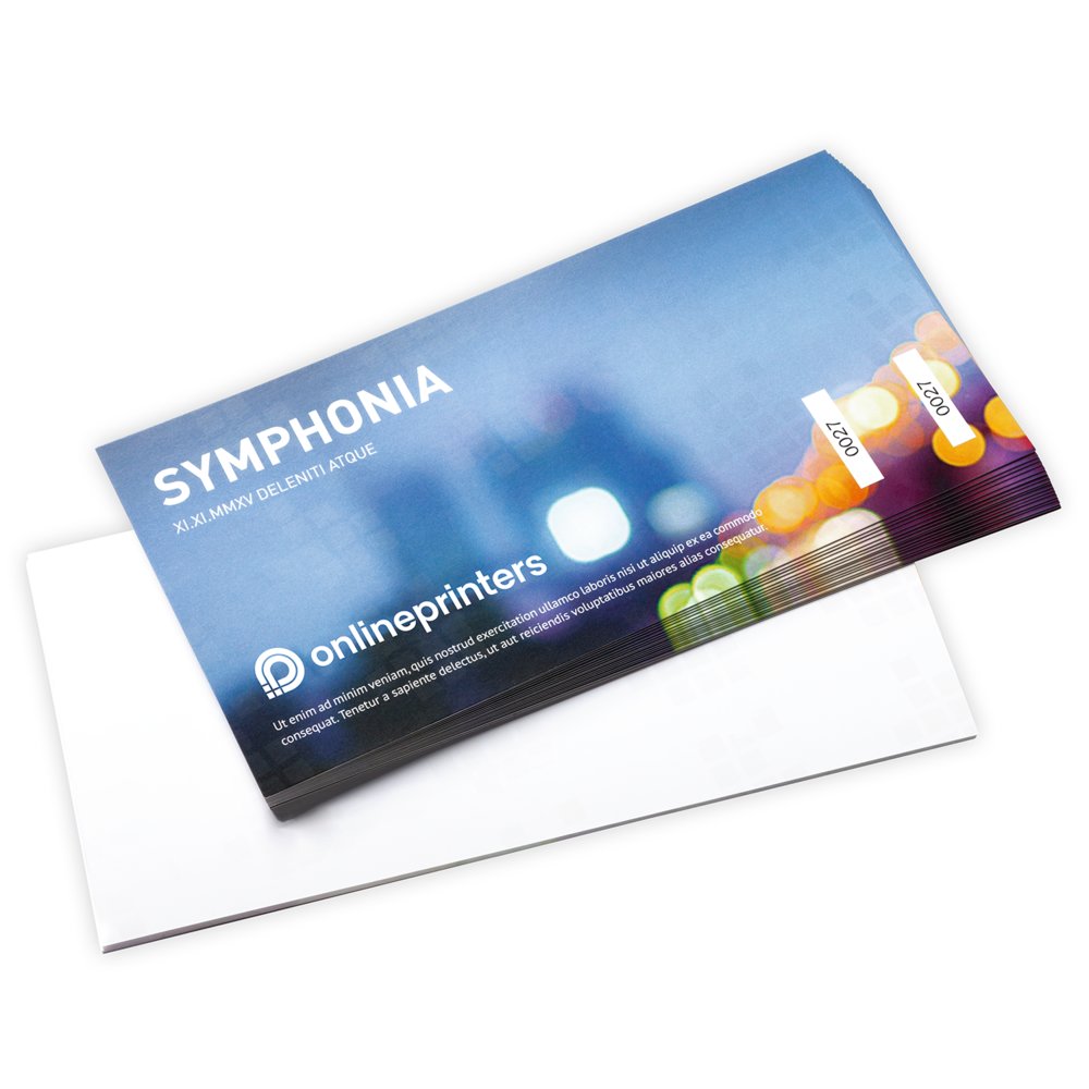 Billetter, 1/3 A4, enkeltsidet tryk, 1/3 A4 hos Onlineprinters